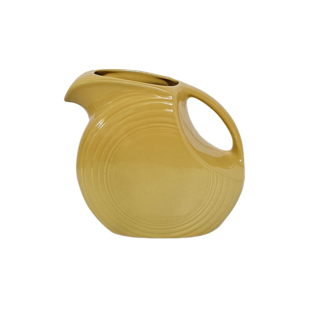 Vintage Yellow Disk Fiesta Large Water Pitcher Older Fiestaware - Etsy