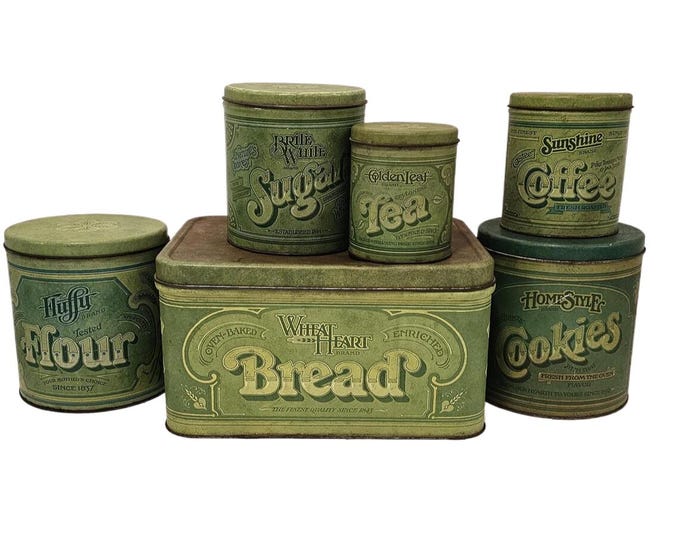 Vintage Ballonoff Bread Box and Canister Set - Farmhouse Kitchen ...