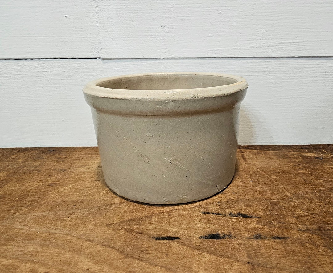Vintage Small Stoneware Crock Farmhouse Kitchen Stoneware Jar Farmhouse ...