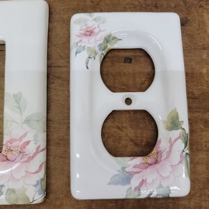 Vintage Porcelain Flowers Double Light Switch Plate - Rocker Switch ...