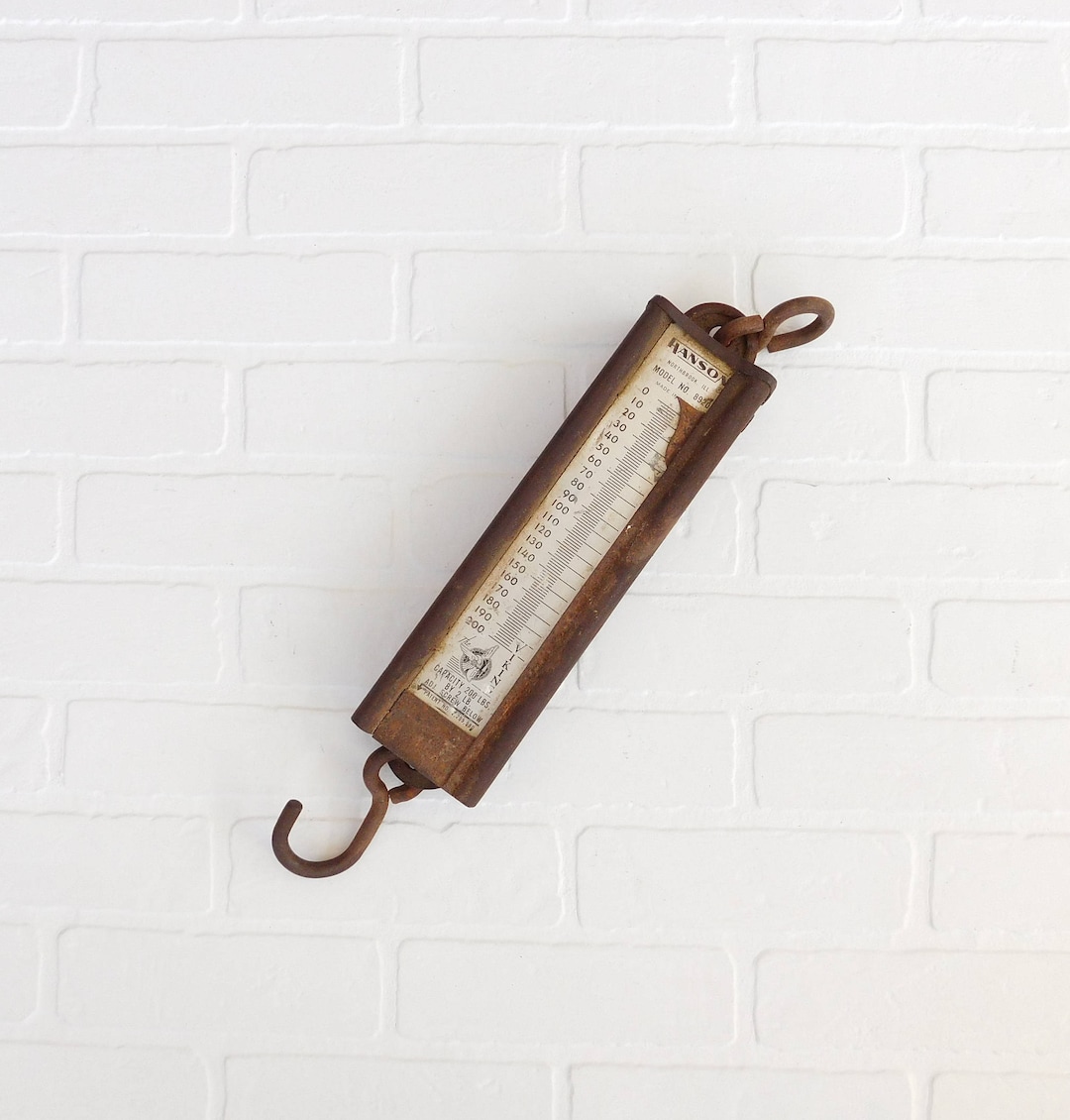 Vintage Hanson Hanging Scale, Farmhouse Decor, Farm Kitchen, Primitive ...