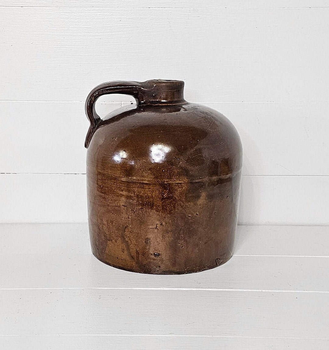 Vintage Brown Salt Glaze Beehive Crock Jug - Farmhouse Decor ...