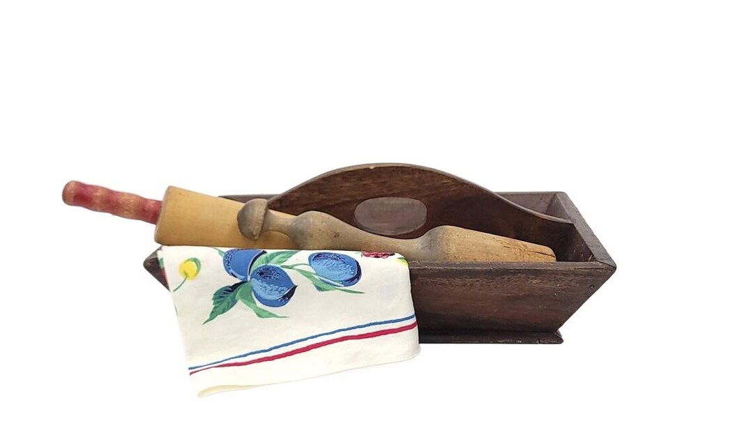 Vintage Wood Divided Carry Tray - Primitive Wood Tray - Farmhouse Decor ...