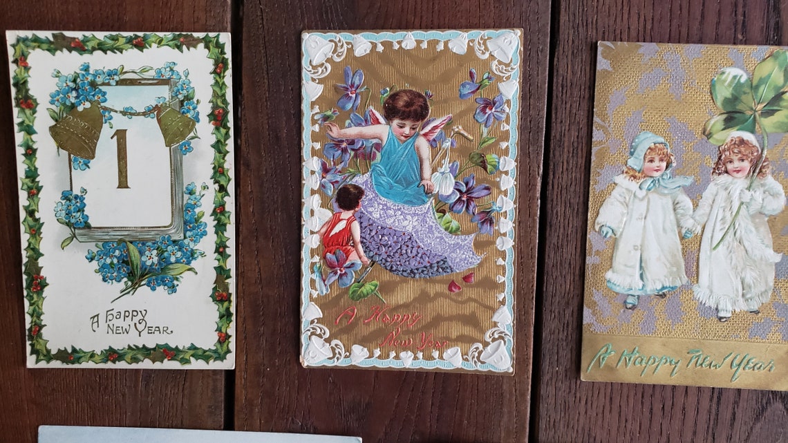 Vintage Collection of Early 1900's NEW YEAR Greetings Post - Etsy