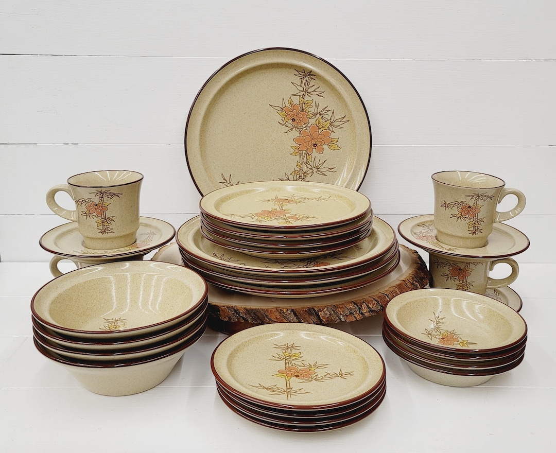 Vintage Noritake Rapport Stoneware Dinnerware Set - 28 Piece Dinnerware Set for 4 - Etsy