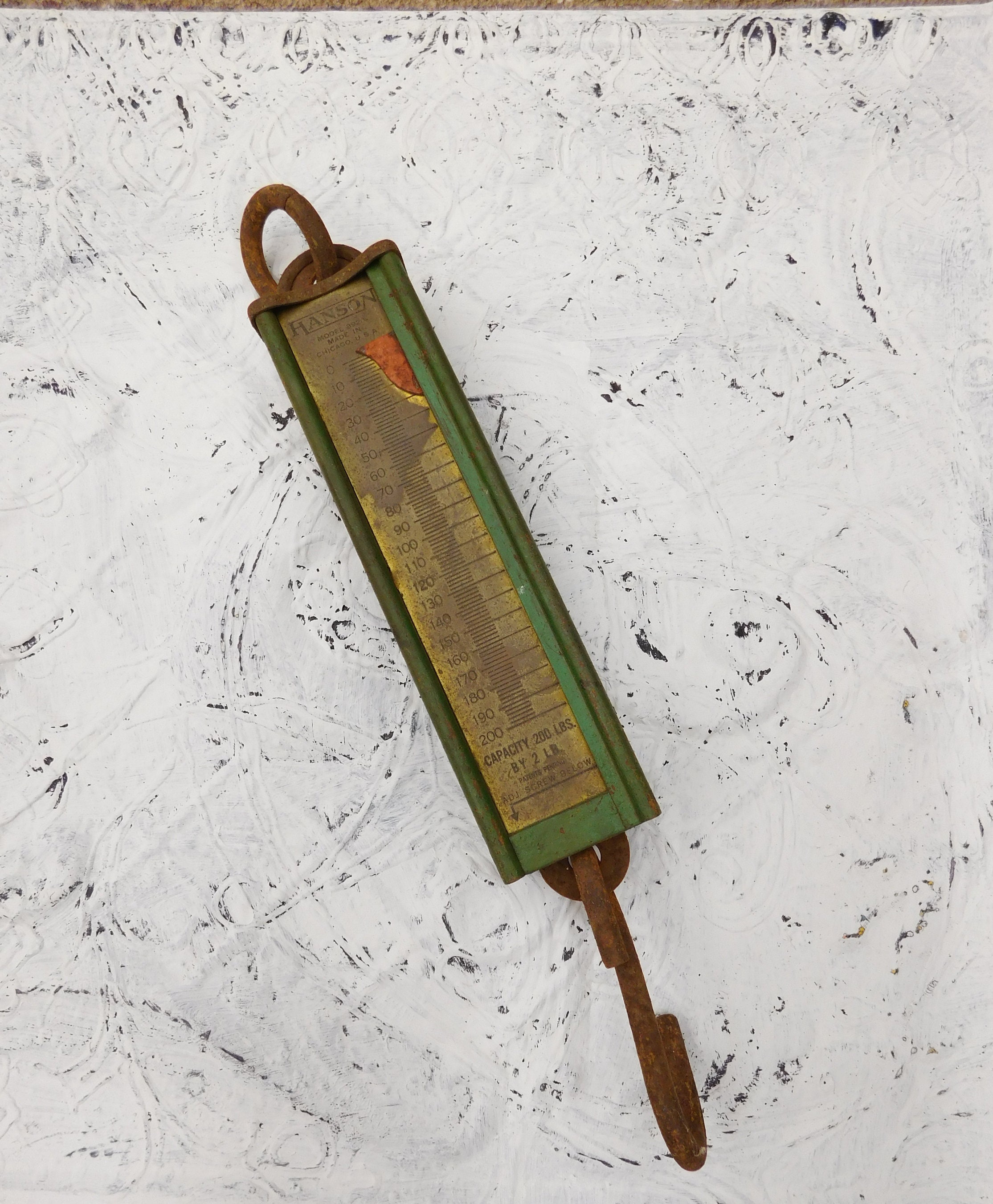 Vintage Green Hanson Model 8920 Hanging 200 LB Scale - Farmhouse Scale ...