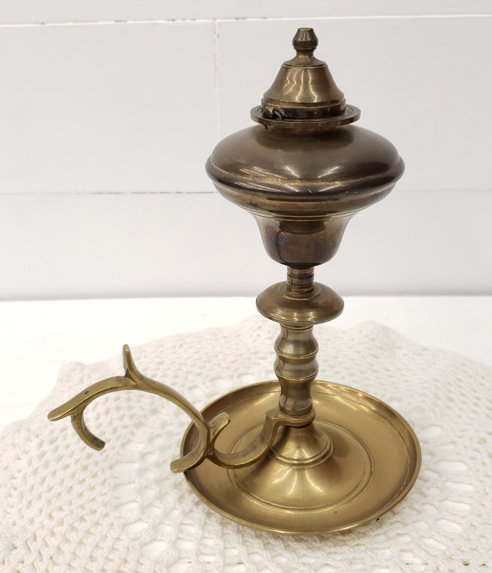 Vintage Brass Oil Lamp Brass Burner Farmhouse Brass Decor Etsy