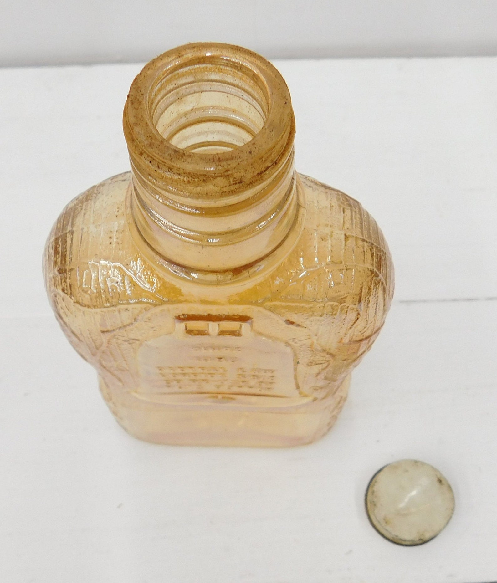 Vintage Carnival Glass Golden Wedding Whiskey Bottle - Etsy
