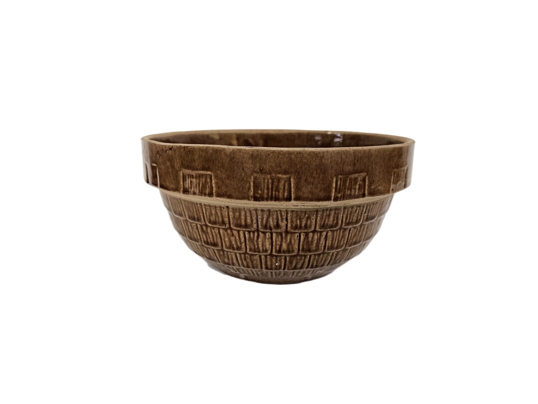 Vintage Mccoy Pottery Tan Shingles Mixing Bowl 9 Farmhouse Kitchen ...
