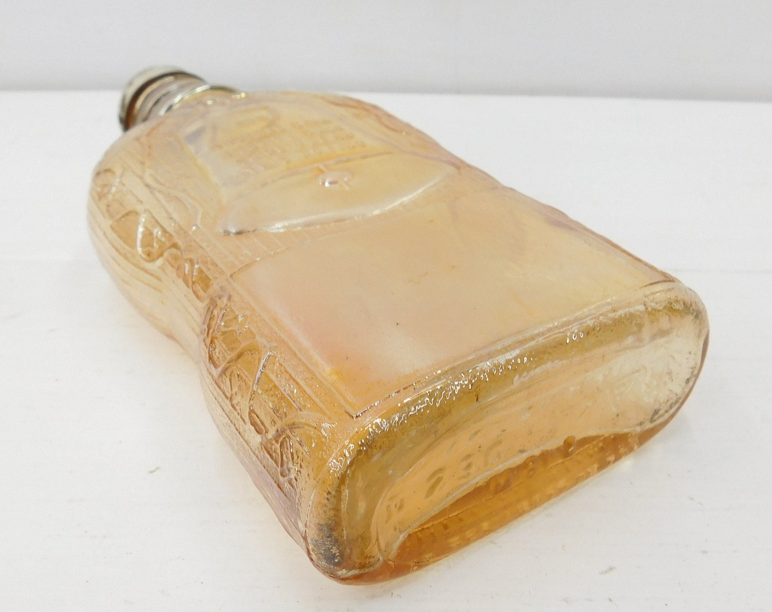 Vintage Carnival Glass Golden Wedding Whiskey Bottle - Etsy