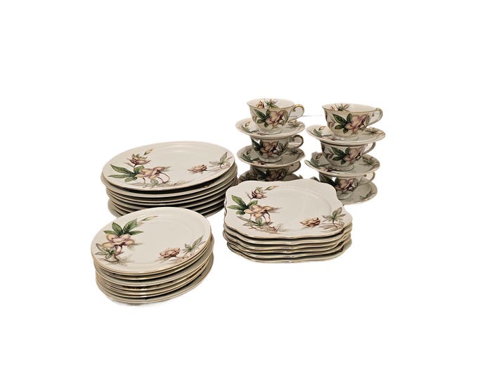 Vintage Meito China Woodrose Dinnerware Set - Made in Japan - Dinner ...