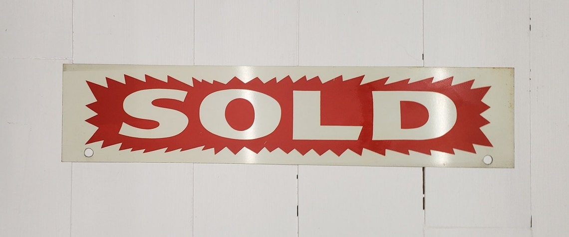 Vintage Metal Realtor SOLD Sign Red and White Sold Sign | Etsy