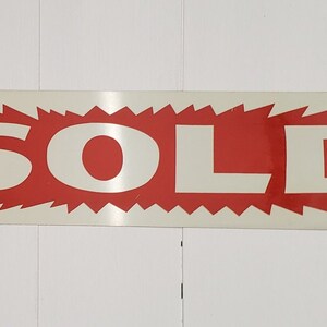 Vintage Metal Realtor SOLD Sign - Red and White Sold Sign - Mancave ...