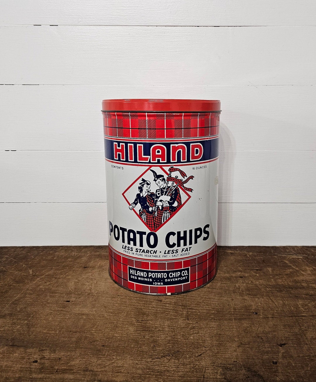 Vintage Hiland Potato Chip Tin - Collectible Advertising Tin ...