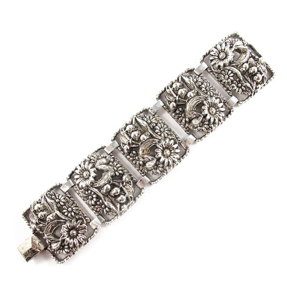 Signed Sarah Cov Silver Detail Bracelet Etsy
