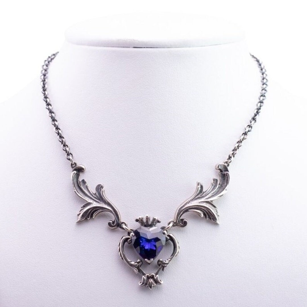 William Griffiths Sterling Silver Florentine Necklace With Cubic ...