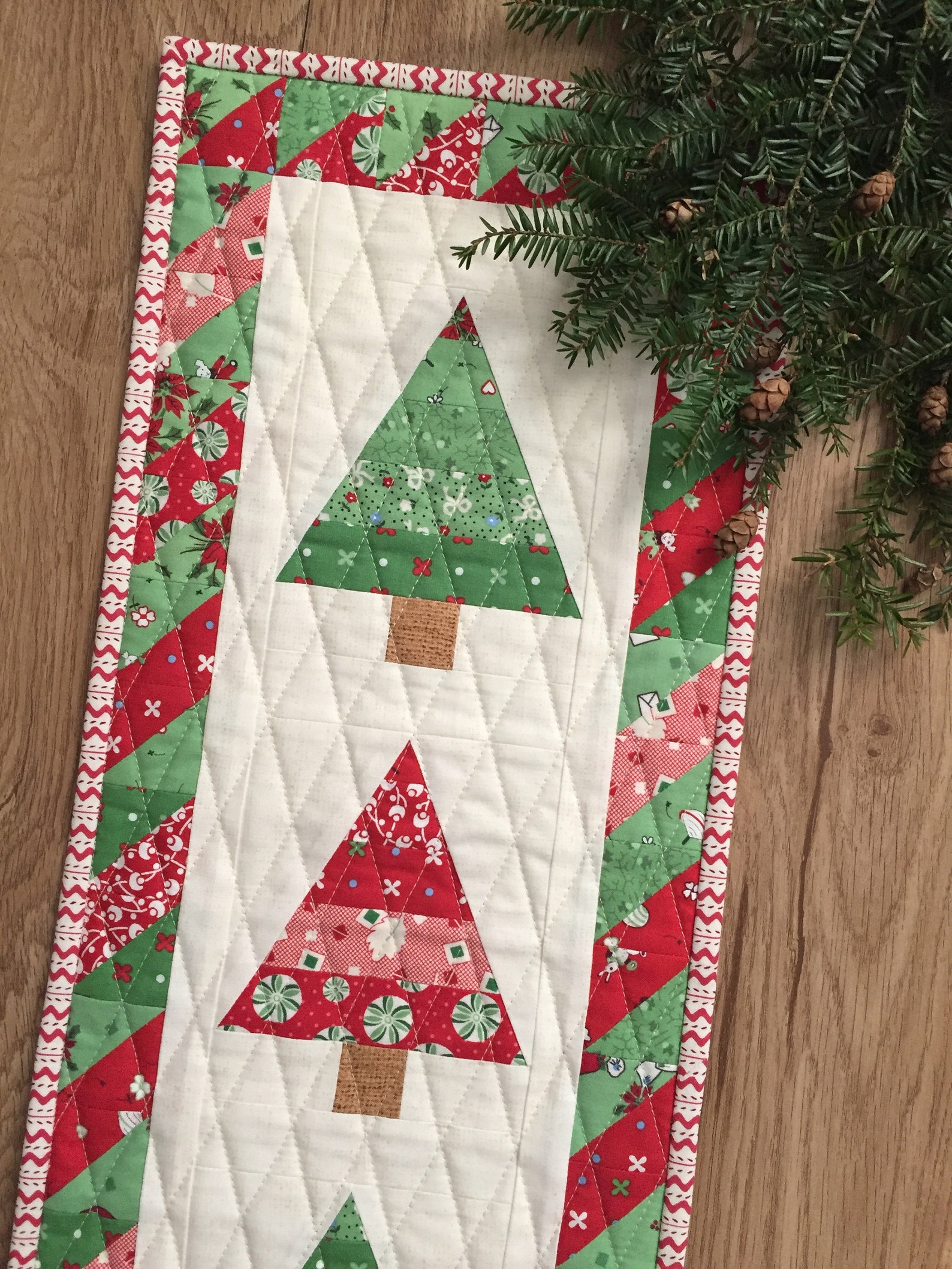 PAPER: Wee Three Trees Mini Quilt Pattern, Christmas Tree Mini Quilt ...