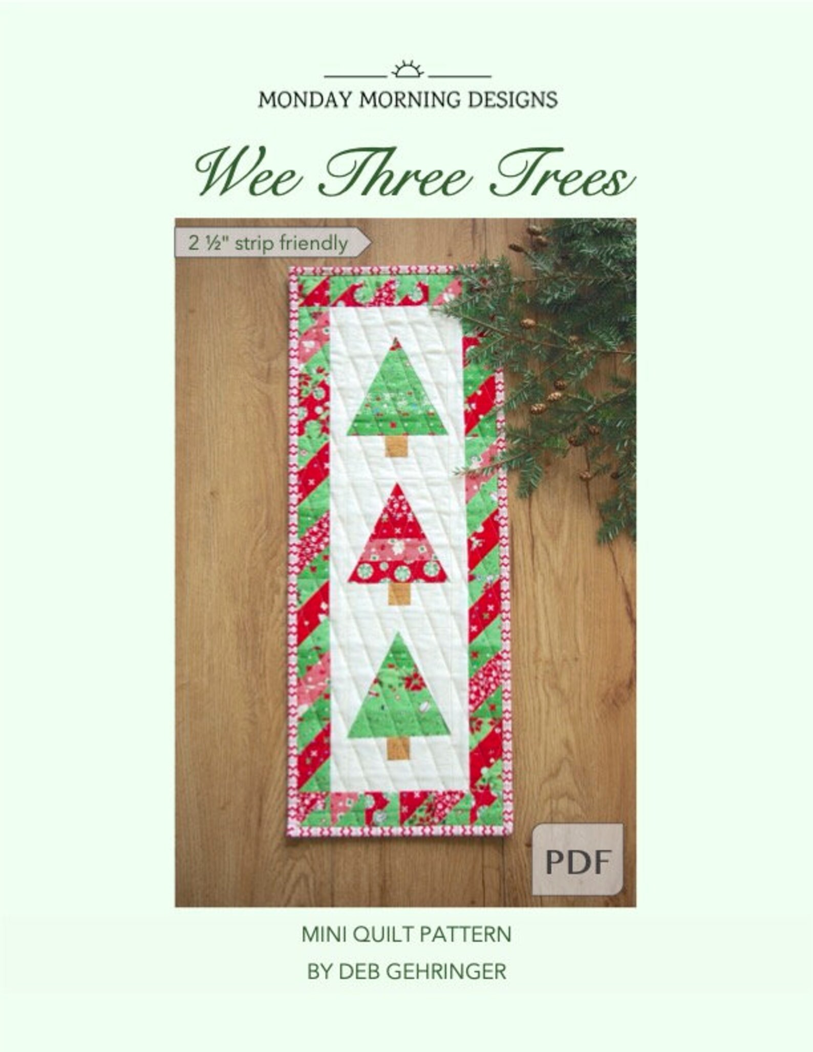 PAPER: Wee Three Trees Mini Quilt Pattern, Christmas Tree Mini Quilt ...