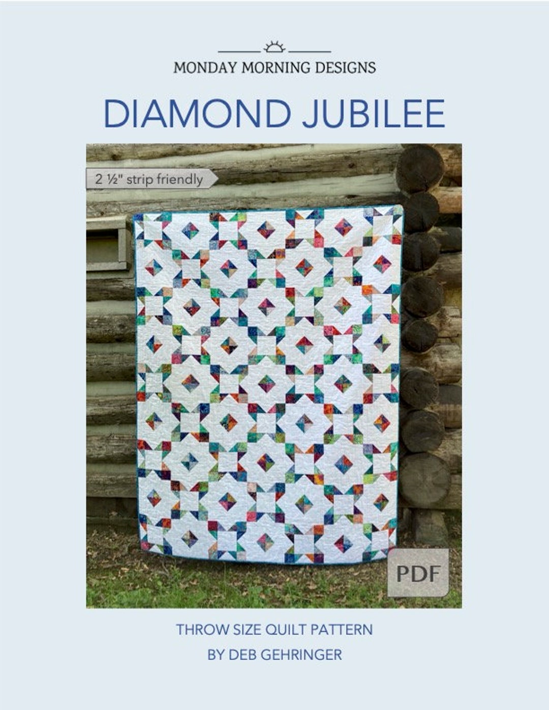 Diamond Jubilee Throw Quilt PDF Pattern, Star Quilt Pattern, Modern ...