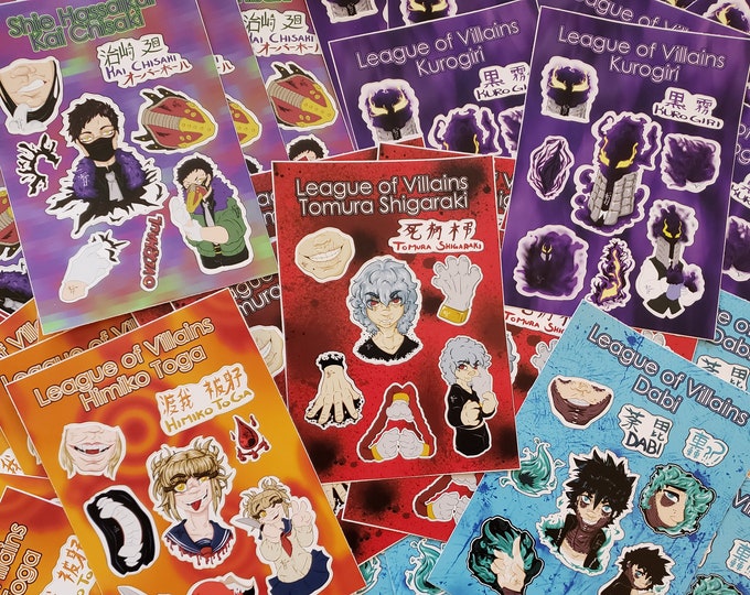 Bnha Villains Sticker Sheets - Etsy