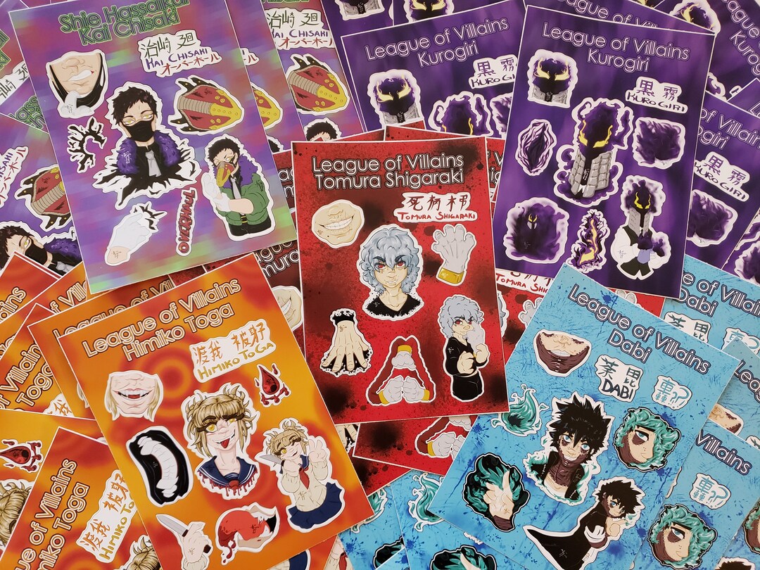 Bnha Villains Sticker Sheets - Etsy