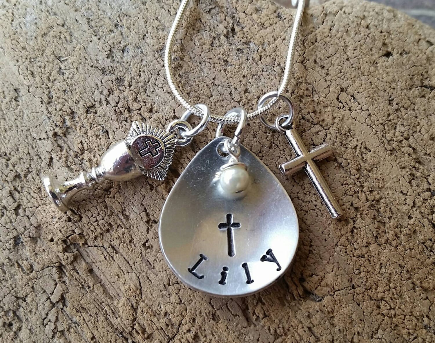 First Communion Gift. First Communion Necklace. Keepsake Necklace With ...