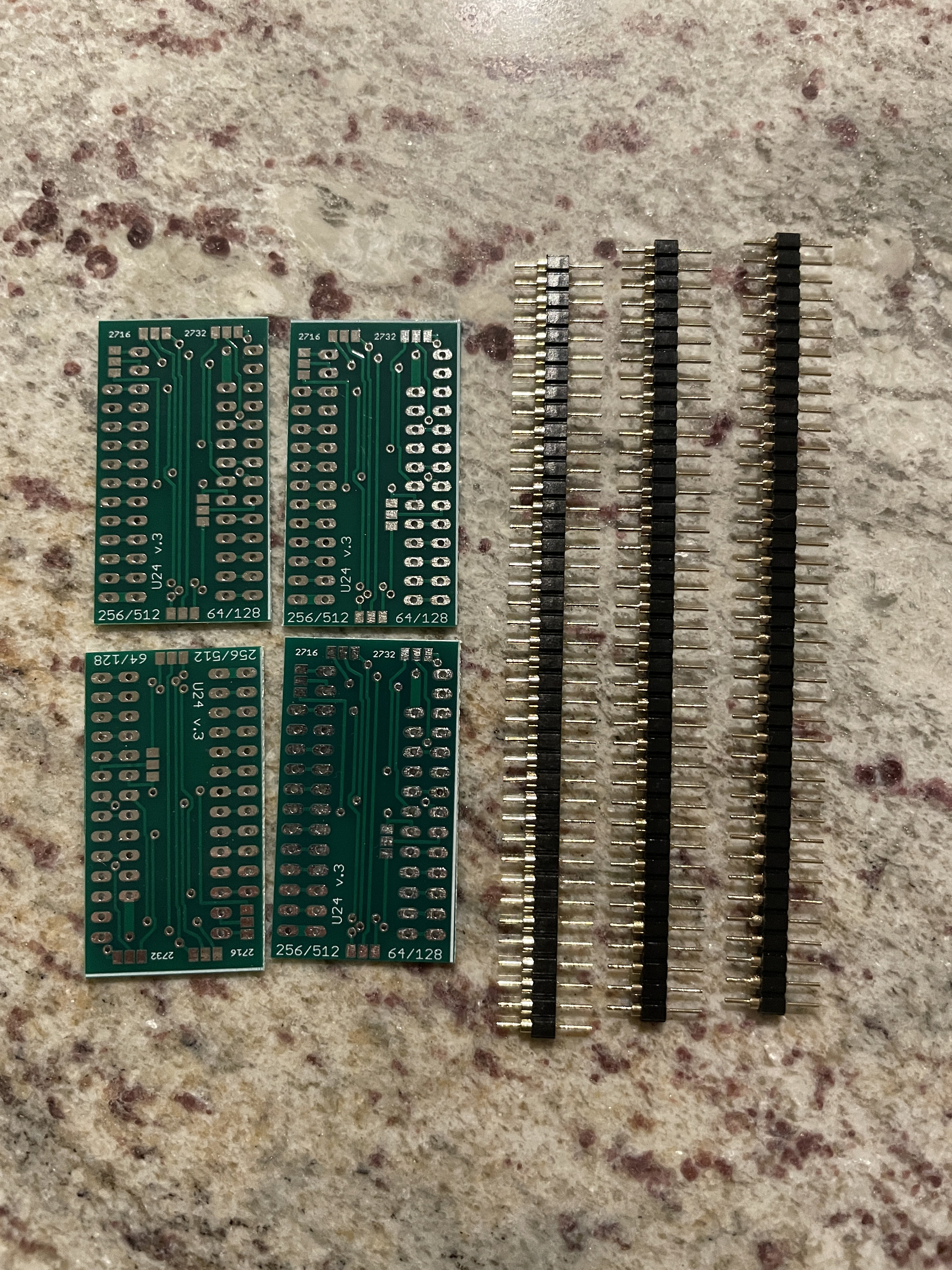 4 X 24U Universal 27512/27256 to 24 Pin (2708/2516/2716/2732) EPROM ...