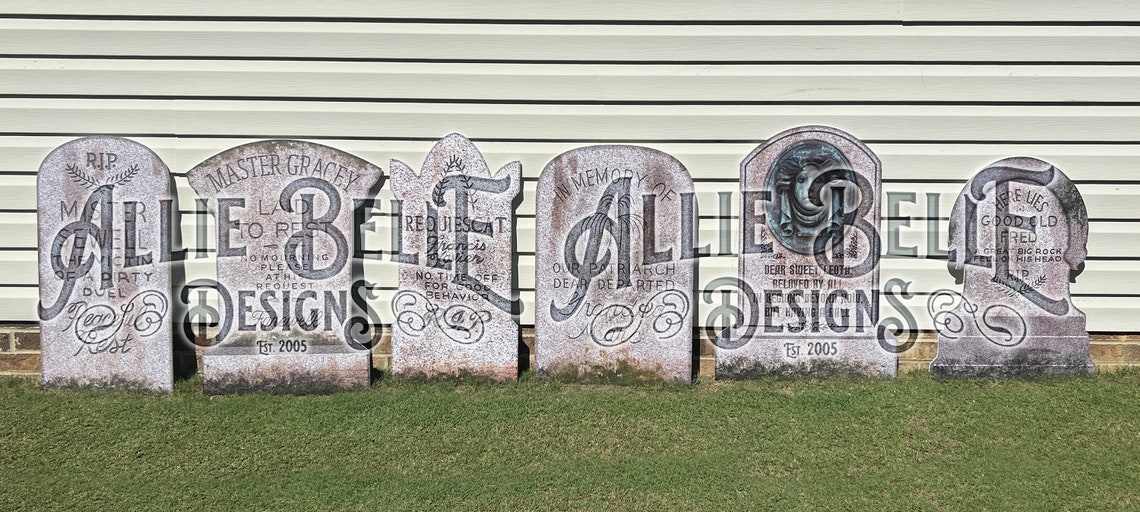 Haunted Mansion Tombstones All 14 High Detail Photo Realistic ...