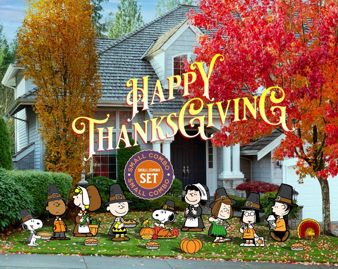 Peanuts Snoopy & Charlie Brown Autumn Fall Thanksgiving 2 Plastic ...