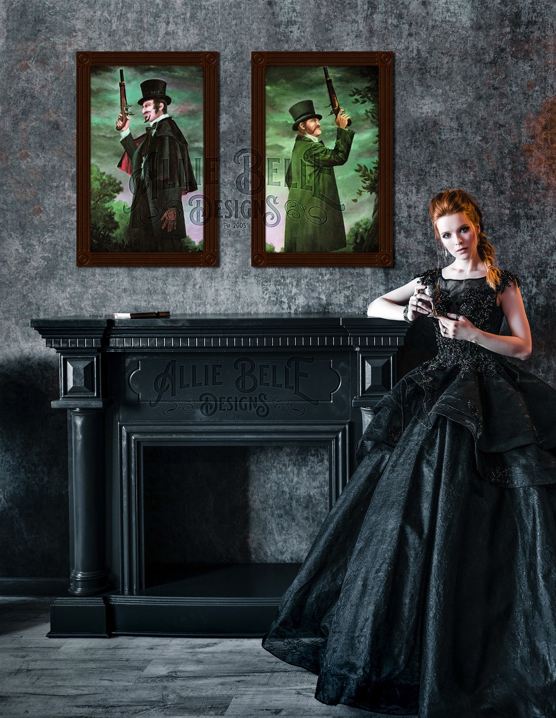 Haunted Mansion Dueling Ghosts Portraits Rolled Canvas Prints - Etsy