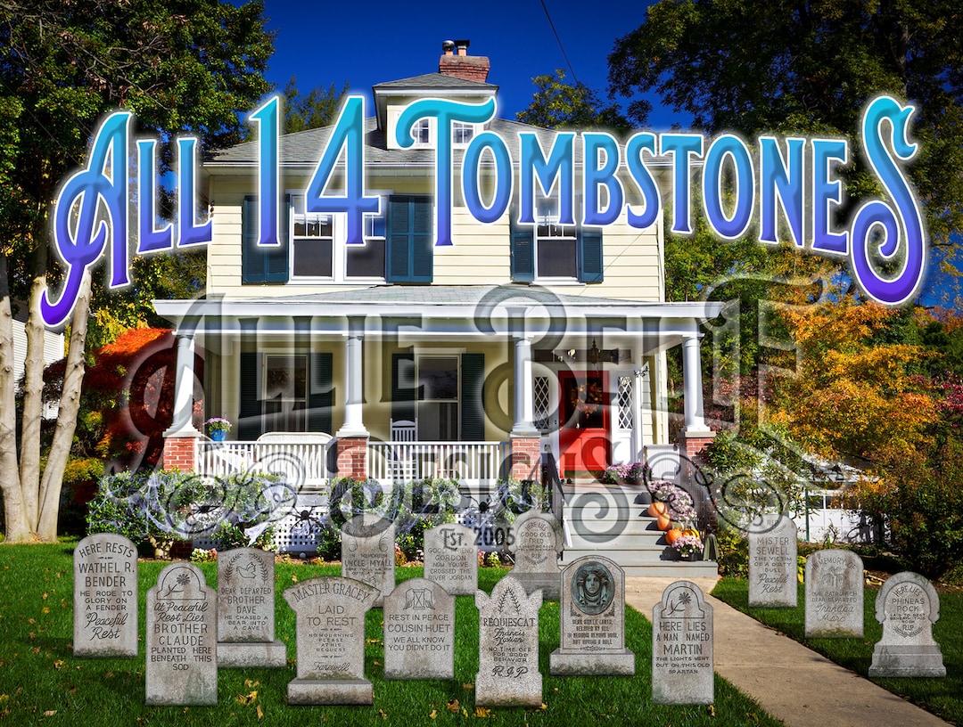 Haunted Mansion Tombstones All 14 High Detail Photo Realistic ...