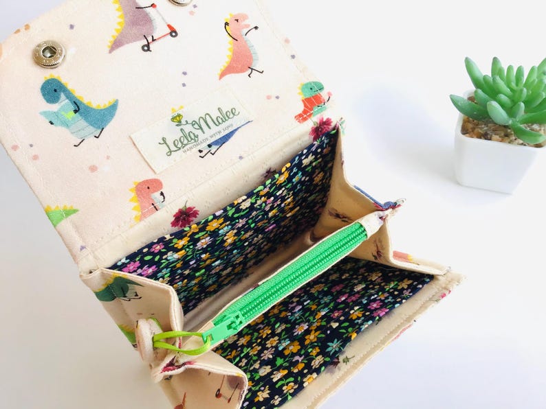 Dinosaurs Wallet, Dino Wallet, Small Women's Wallet, Cotton Wallet ...