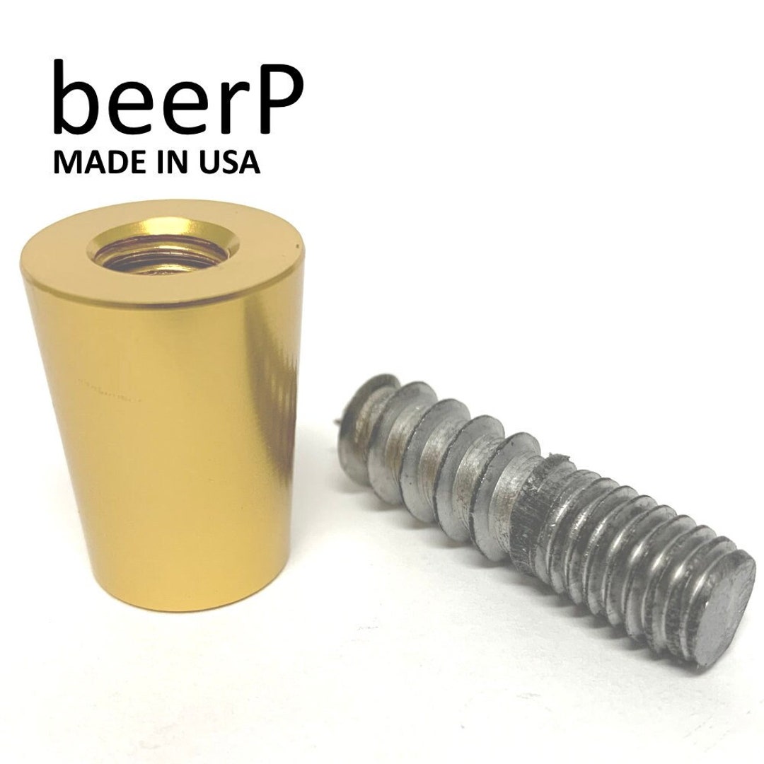 5 Sets GOLD 1" Tap Handle Ferrule Tapered 3/8"-16 Through Hole With 1.5 ...
