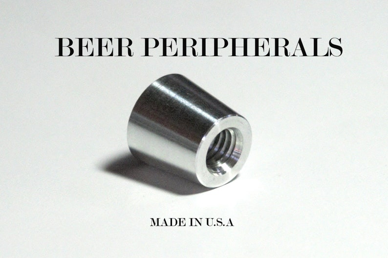 10 PACK Tapered Beer Tap Ferrule Chrome Aluminum 3/8"-16 Through Hole ...