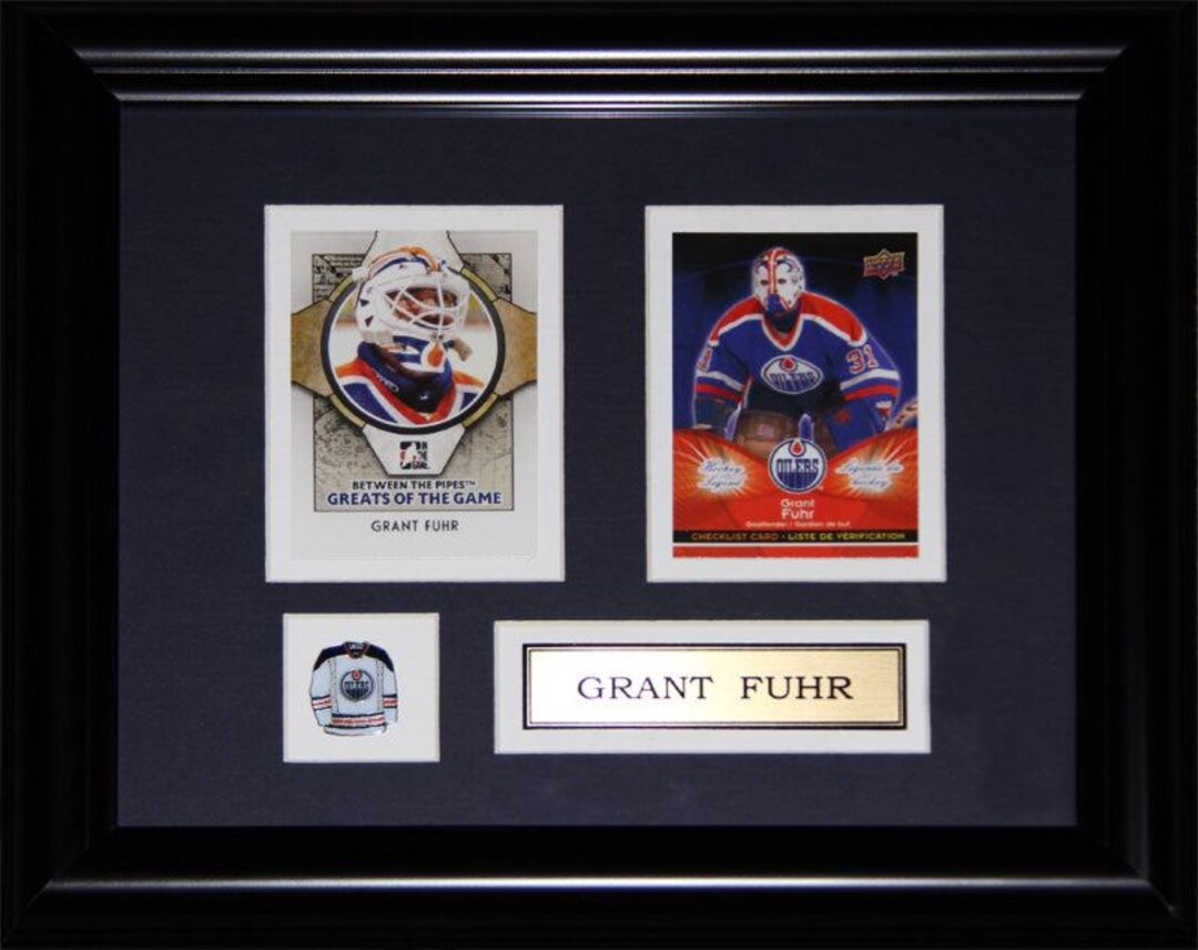 Grant Fuhr Edmonton Oilers 2 Card Hockey Memorabilia Collector Frame - Etsy