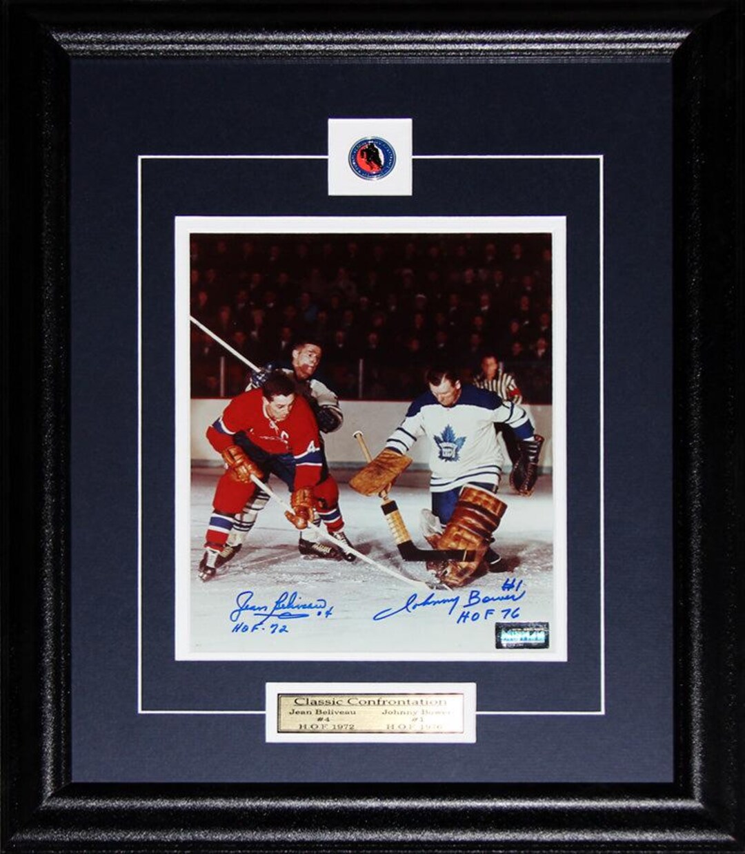 Jean Beliveau & Johnny Bower Maple Leafs Canadiens Signed 8x10 Hockey ...