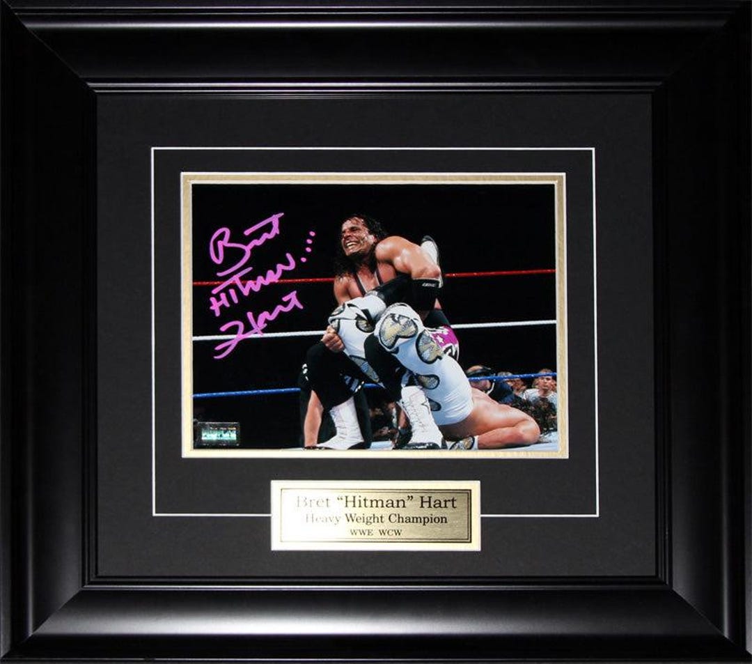 Brett the Hitman Hart WWE WWF Signed 8x10 Wrestling Collector Frame - Etsy