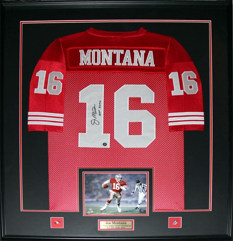 Joe Montana San Francisco 49ers Signed Jersey Football Collector Frame ...