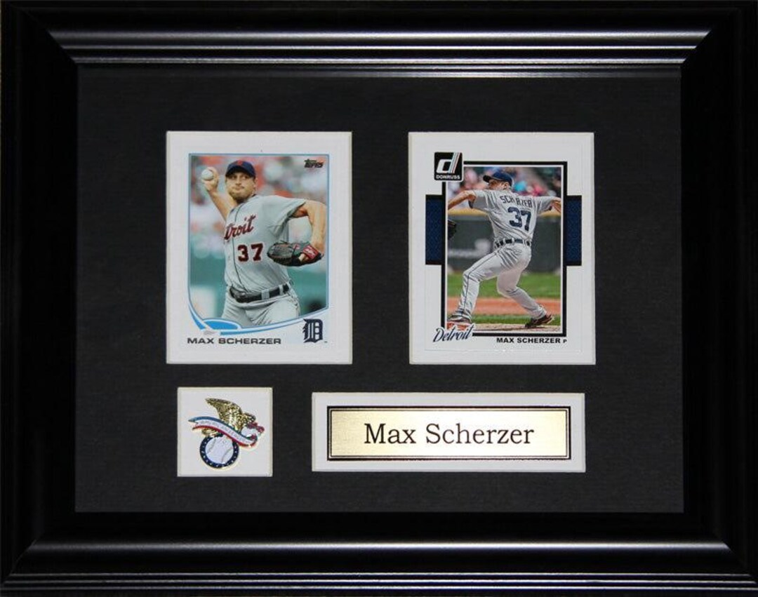 Max Scherzer Detroit Tigers 2 Card Baseball Memorabilia Collector Frame ...