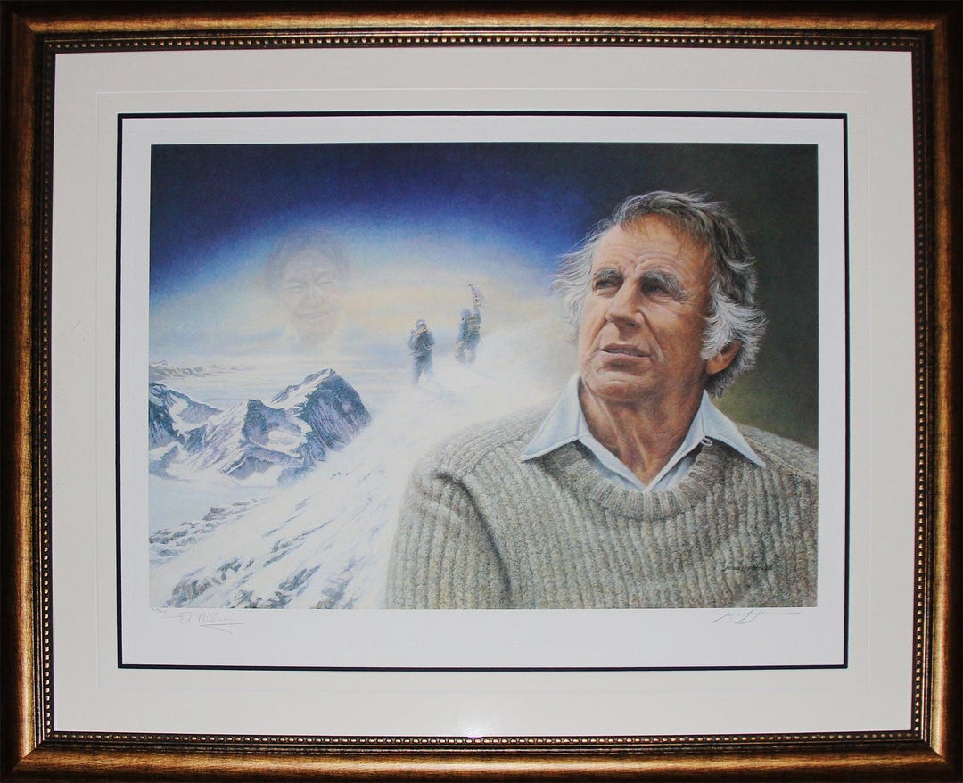 Edmund Hillary Conquers Everest Limited Edition of 1953 Lithograph ...