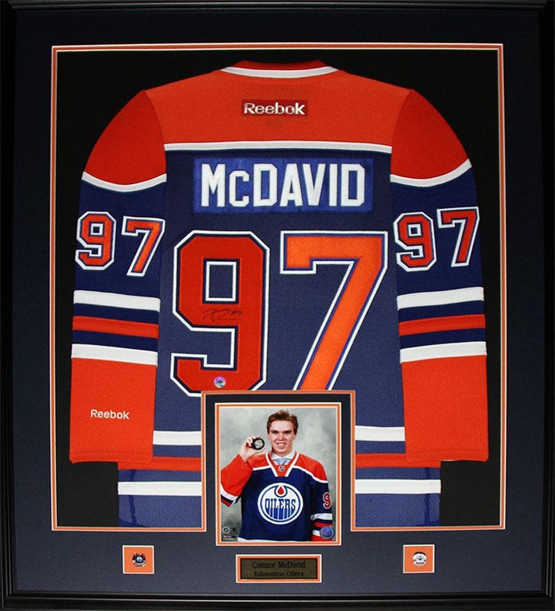 Connor Mcdavid Edmonton Oilers Signed Jersey Hockey Collector Frame ...