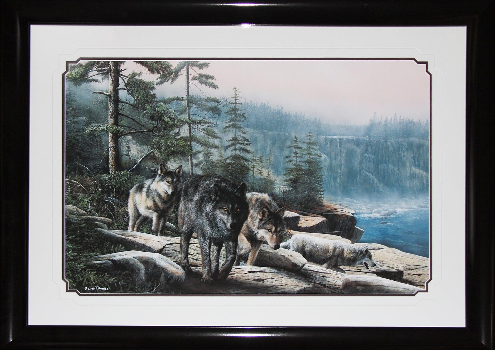 Stalking the Bluffs by Kevin Daniel Wolves Fine Art Print in Deluxe ...