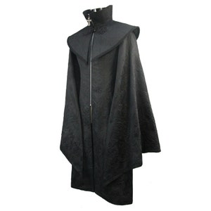 Coat With Cape High Collar Dramatic Black Coat Halloween - Etsy