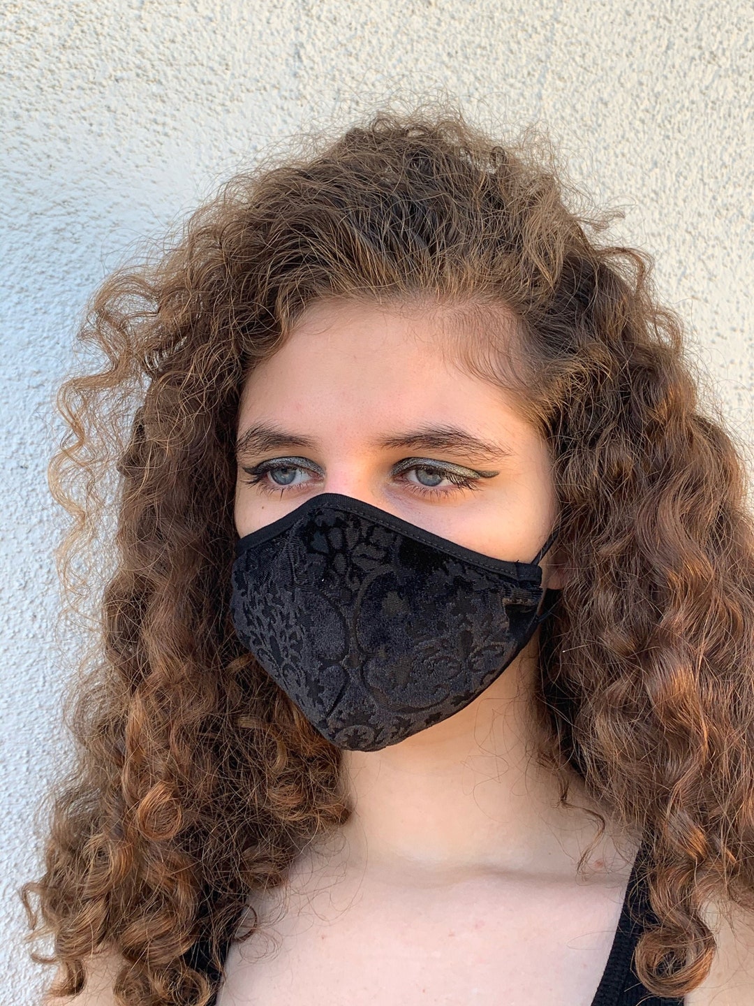 Face Mask Filter Pocket Printed Black Velvet Reusable - Etsy