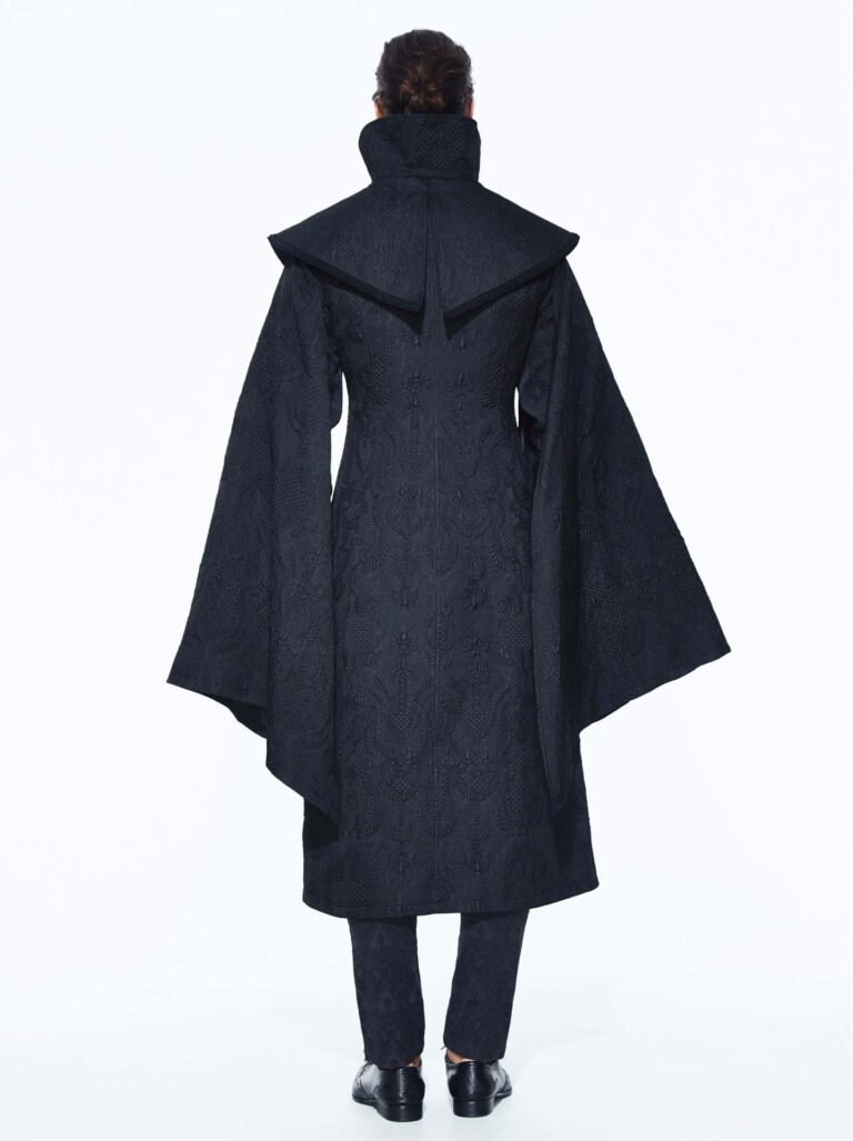 Coat With Cape High Collar Dramatic Black Coat Halloween - Etsy