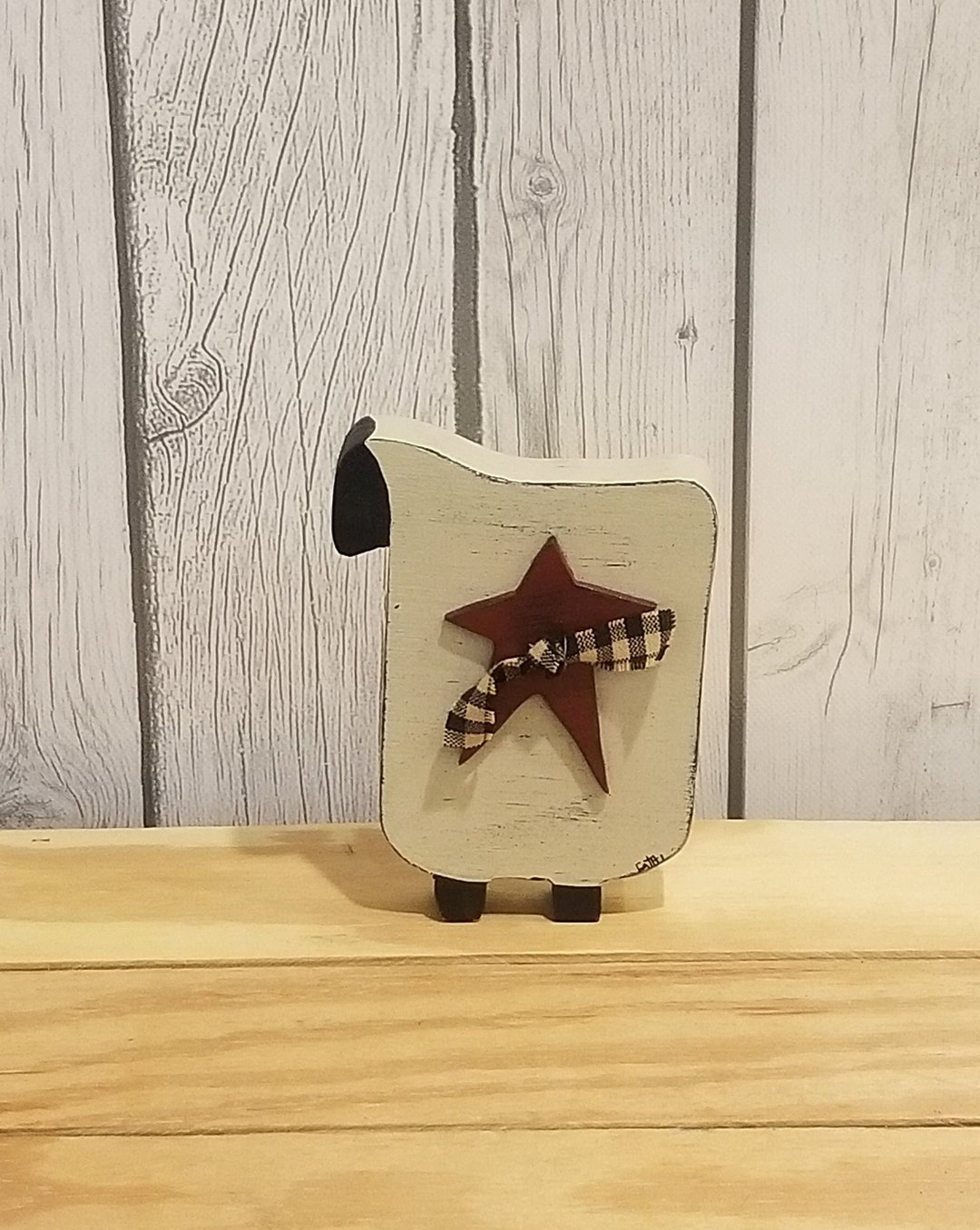 Primitive Standing Sheep Rustic Shelf Sitter Decoration - Etsy