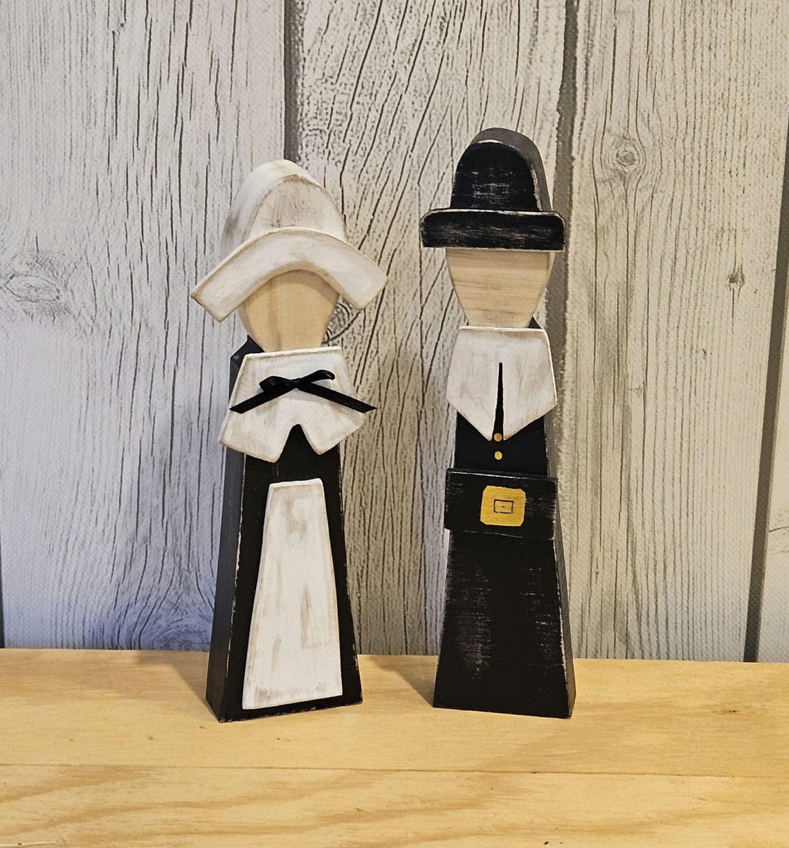 Set of Wooden Standing Pilgrims – Fall Thanksgiving Table Décor ...