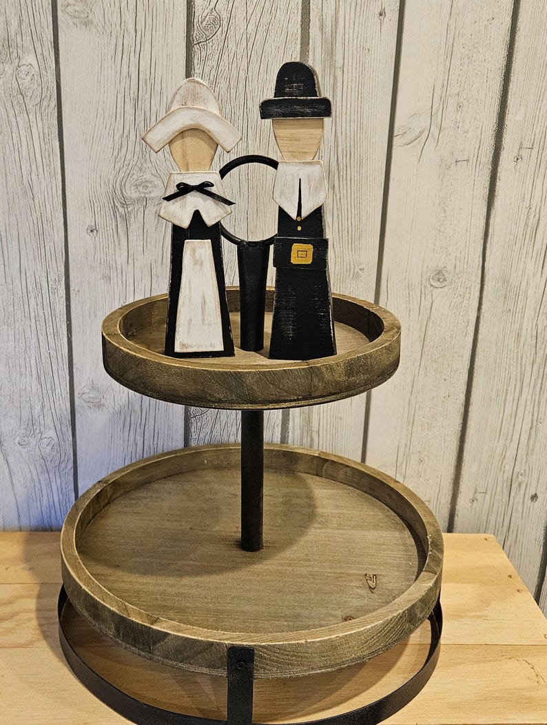 Set of Wooden Standing Pilgrims – Fall Thanksgiving Table Décor ...