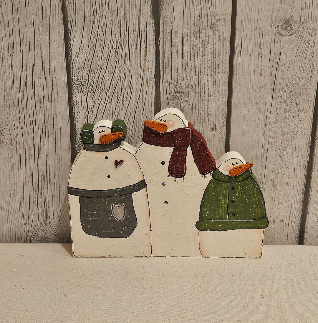 Winter Snow Gathering Frosty Family - Etsy