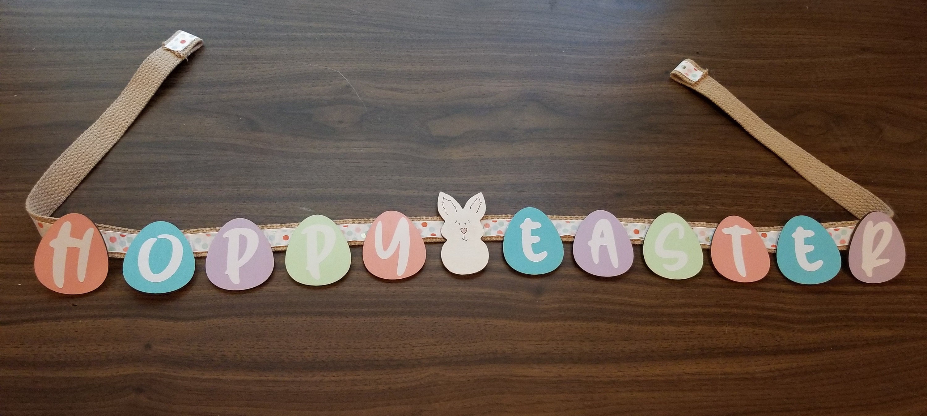 Hoppy Easter Burlap & Ribbon Banner - Etsy España
